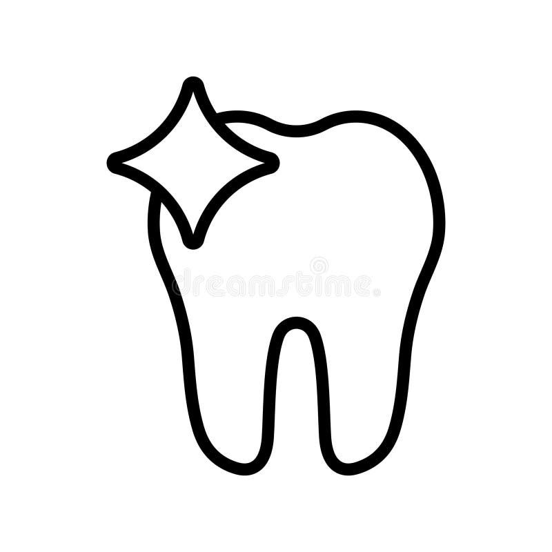 Tooth Whitening Icon, Line Icon with Editable Stroke. Stock Vector ...
