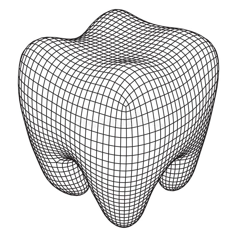 Tooth Wireframe Mesh stock vector. Illustration of dentist - 97425203