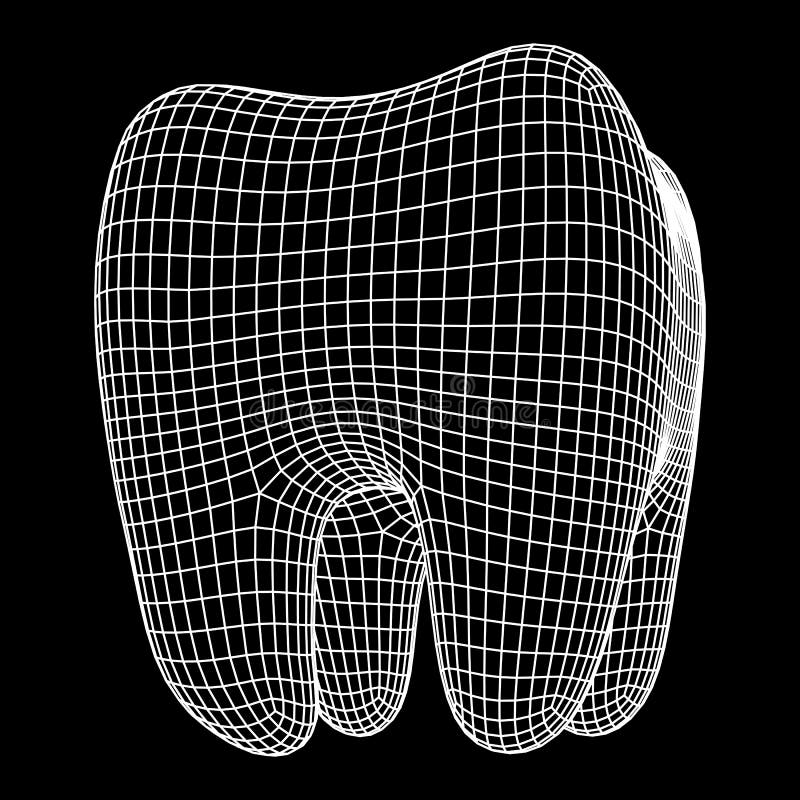 Tooth Wireframe Mesh stock vector. Illustration of dentist - 97425203
