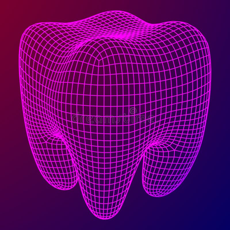 Tooth Wireframe Mesh stock vector. Illustration of dentist - 97425203