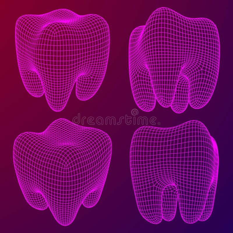 Tooth Wireframe Mesh stock vector. Illustration of concept - 97425246