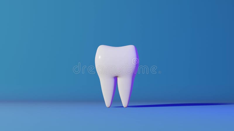Toothache 3D Loop Animation Neon Light Blue Background White Healthy ...