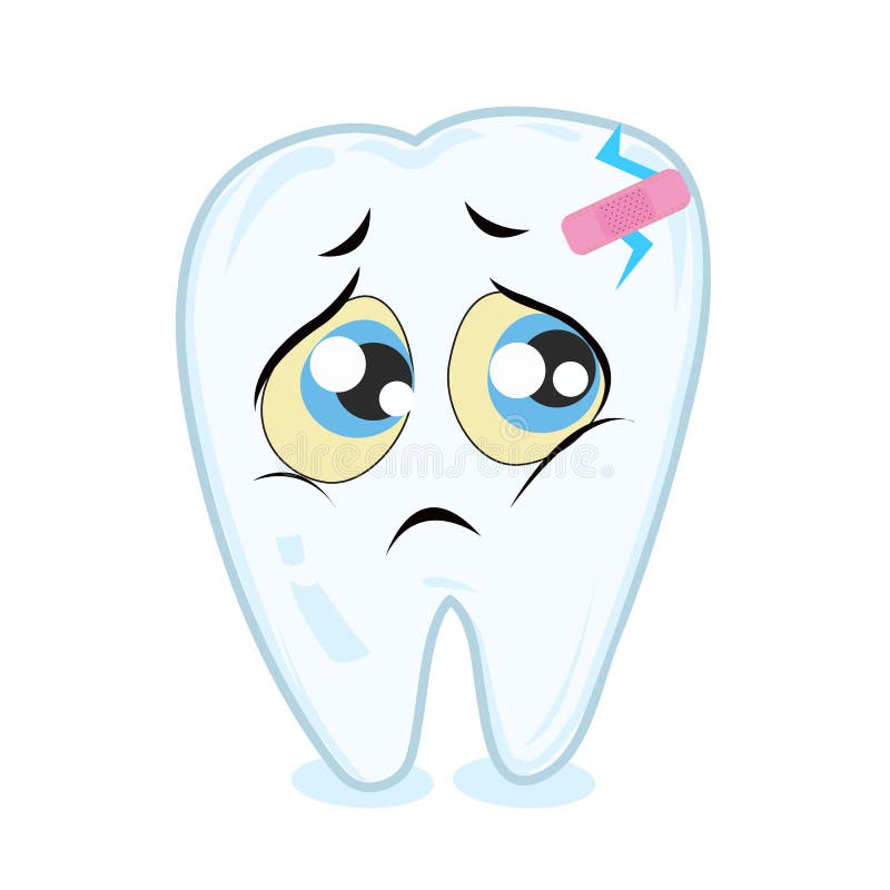 Toothache. Sad Tooth Vector Background Stock Vector - Illustration of ...
