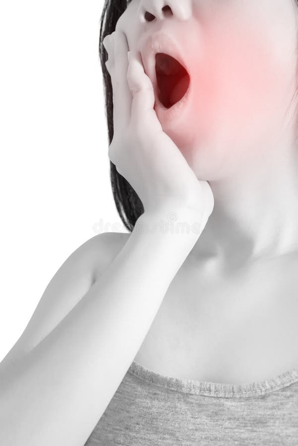Toothache Symptom in a Woman Isolated on White Background. Clipping ...