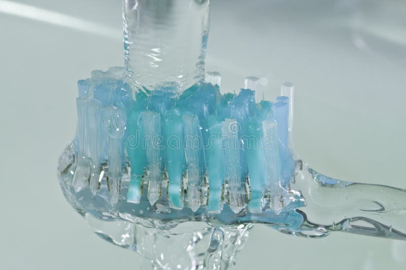 Water Splash in a Toothbrush Stock Photo - Image of equipment, brush ...