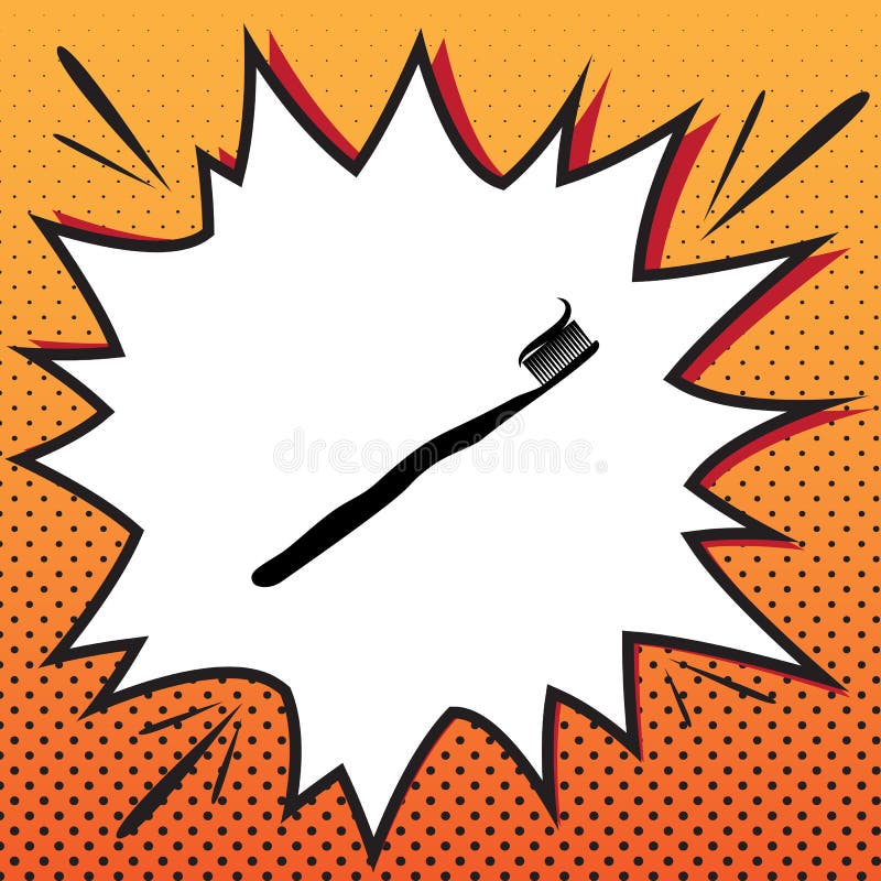Toothbrush With Applied Toothpaste Portion. Vector. Comics Style Stock ...