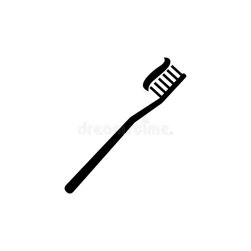 Toothbrush Black Sign Icon. Vector Illustration Eps 10 Stock ...