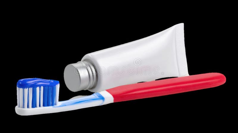 Toothbrush with Blue Toothpaste and Tube on Transparent Background ...