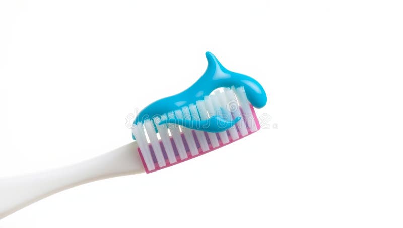 Toothbrush with Blue Toothpaste on White Background Stock Photo - Image ...