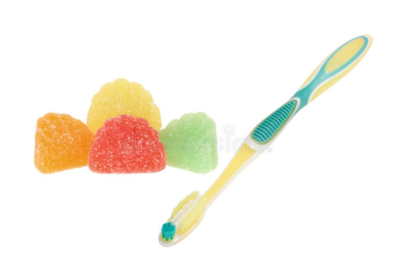 Toothbrush and Candy stock image. Image of dental, sugar - 12854593