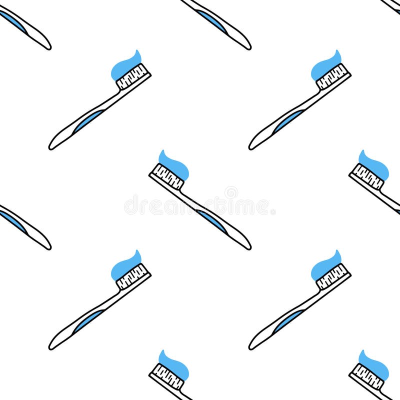 Toothbrush Cartoon Seamless Pattern, Vector. Stock Vector ...