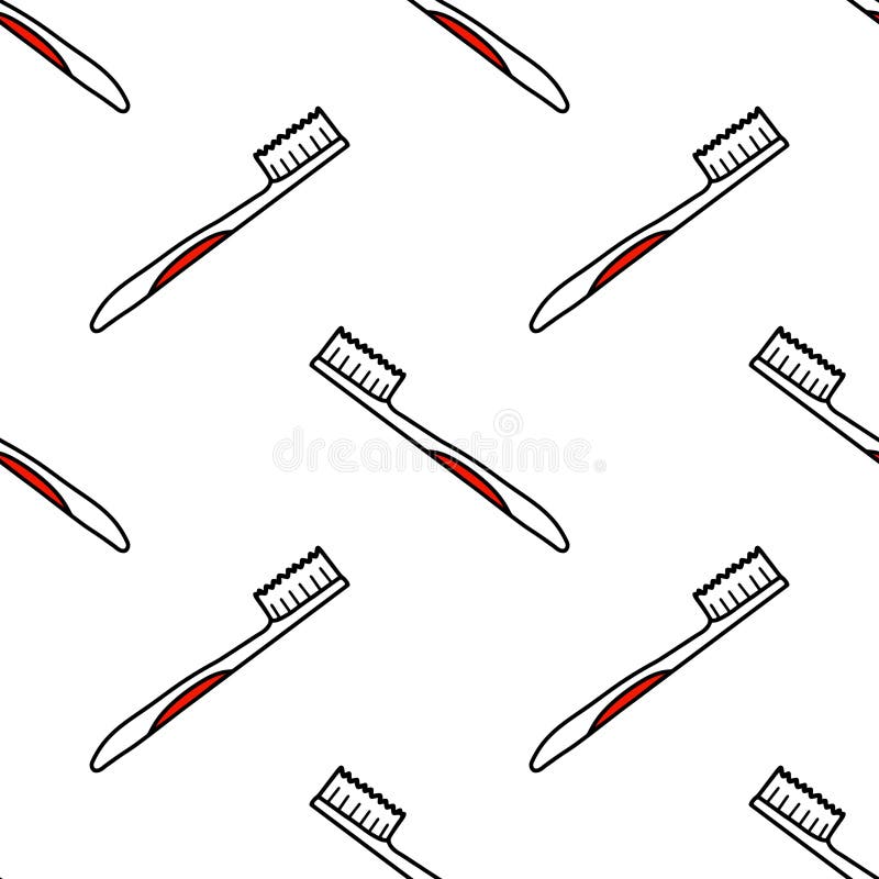 Toothbrush Cartoon Seamless Pattern, Vector. Stock Vector ...