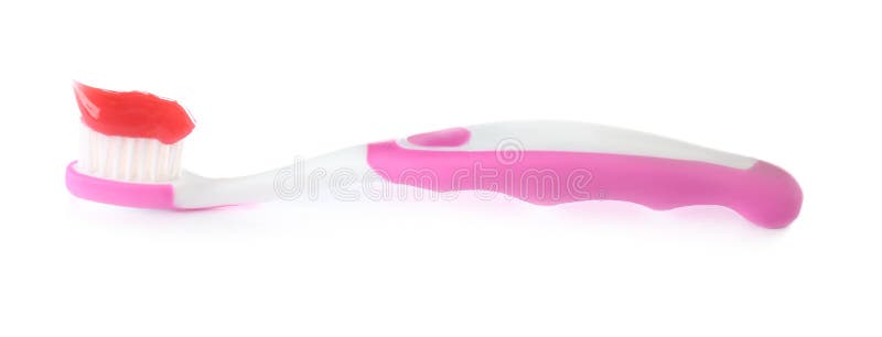 Toothbrush for Children with Paste Isolated on White. Dental Care Stock ...