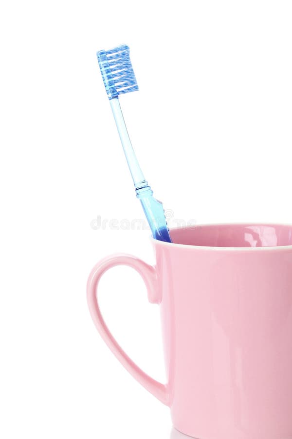 Toothbrush and cup stock photo. Image of pink, equipment - 15298398