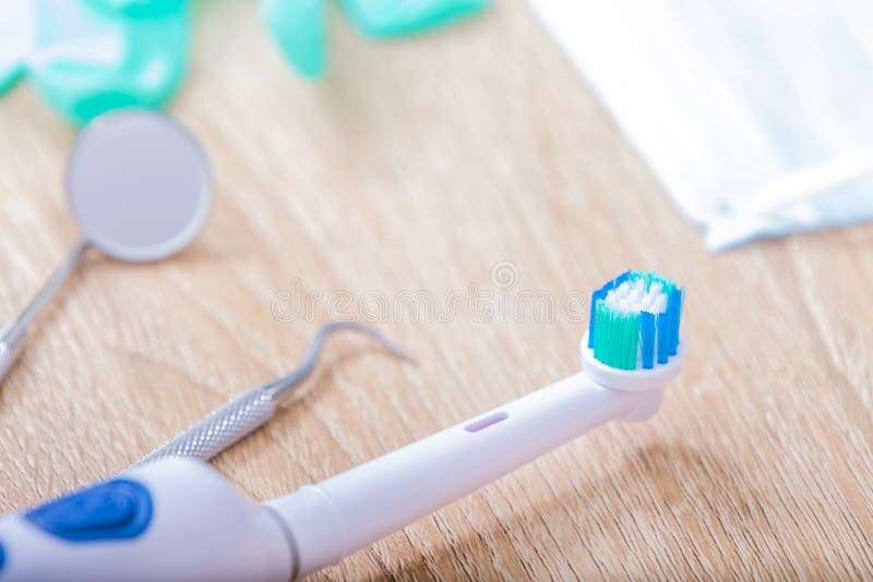 Toothbrush with Dental Tools Stock Photo - Image of healthy ...