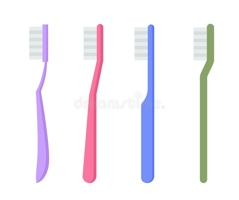 Toothbrush Flat Vector Icon. Mouth Brush Design Isolated Tooth Icon Illustration. Stock Vector ...