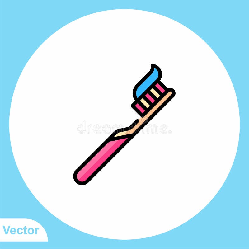 Toothbrush Flat Vector Icon Sign Symbol Stock Illustration ...