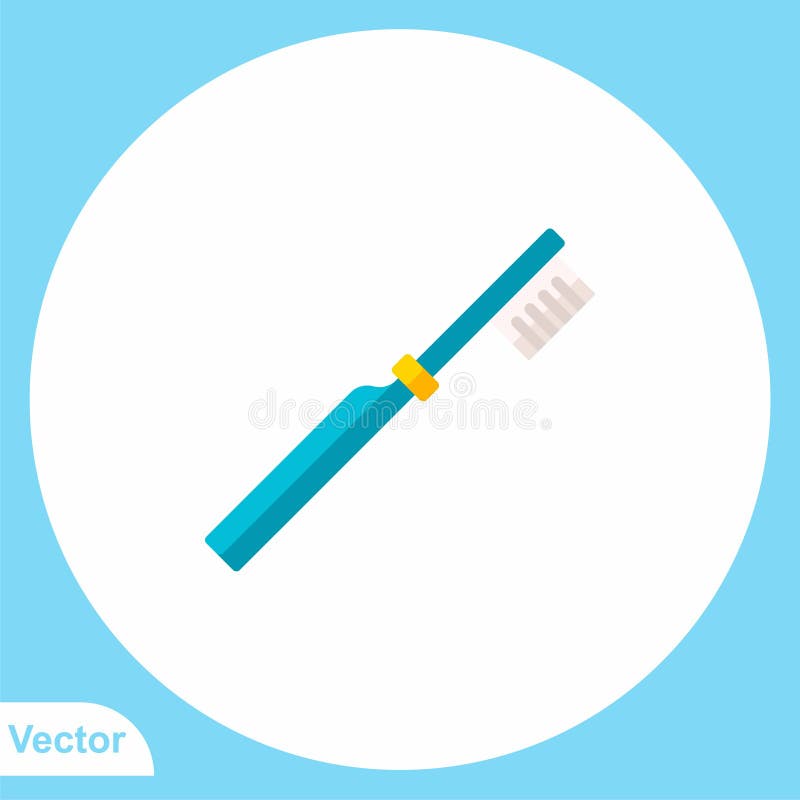 Toothbrush Flat Vector Icon Sign Symbol Stock Vector - Illustration of ...