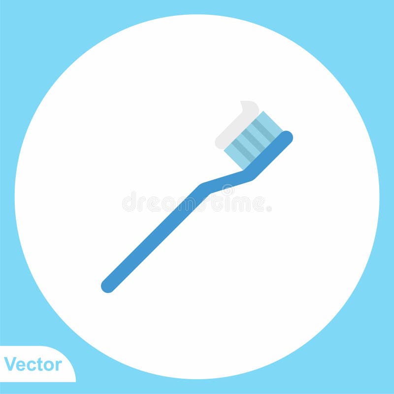 Toothbrush Flat Vector Icon Sign Symbol Stock Vector - Illustration of ...