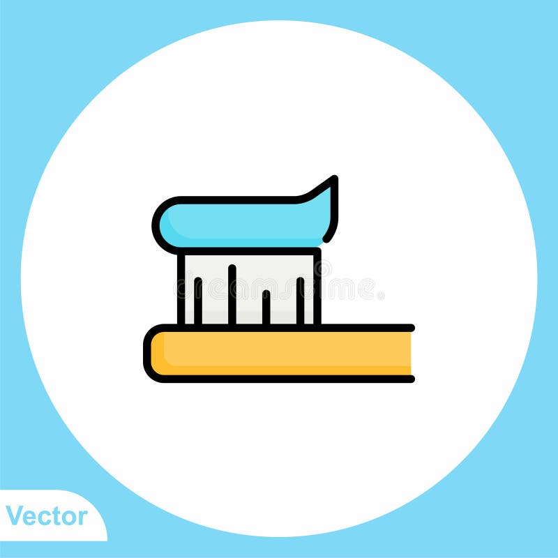 Toothbrush Flat Vector Icon Sign Symbol Stock Vector - Illustration of ...