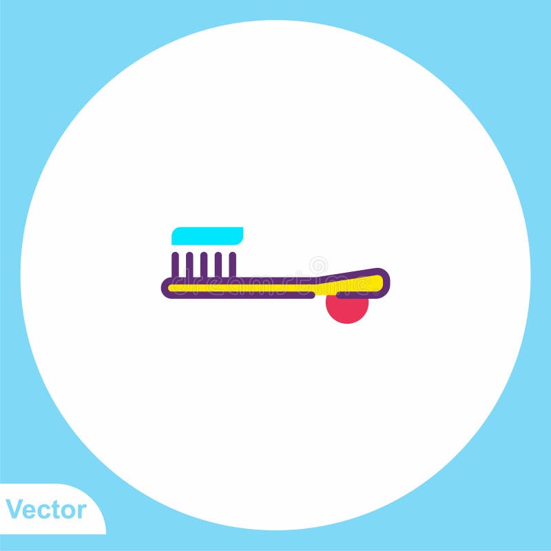 Toothbrush Flat Vector Icon Sign Symbol Stock Vector - Illustration of ...