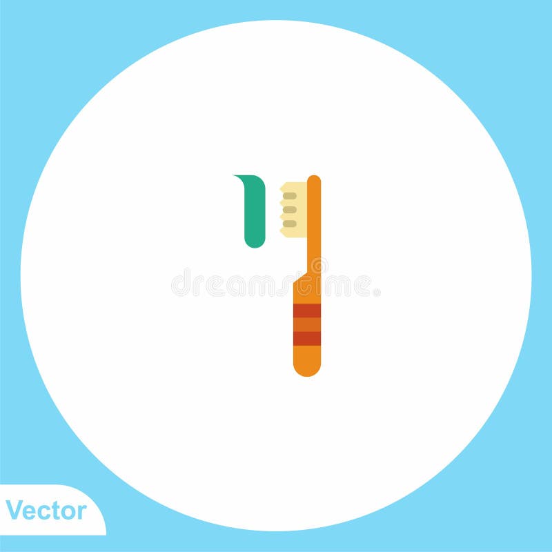Toothbrush Flat Vector Icon Sign Symbol Stock Illustration ...