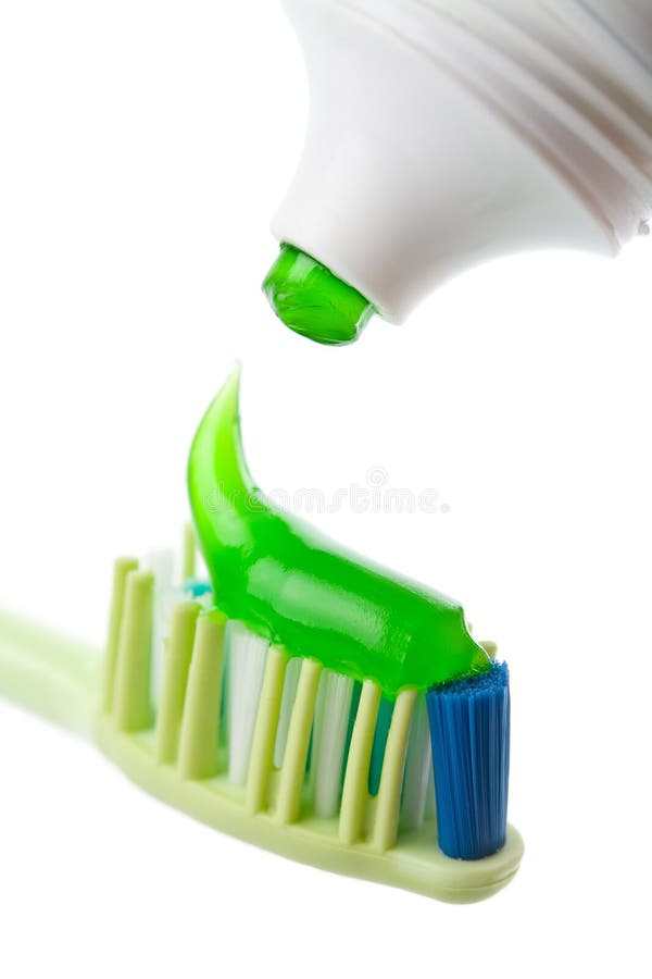 Toothbrush, Green Toothpaste and Tube Isolated Stock Image - Image of ...