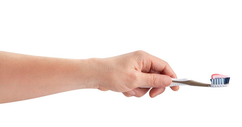 Toothbrush in hand stock image. Image of side, hand - 222914917