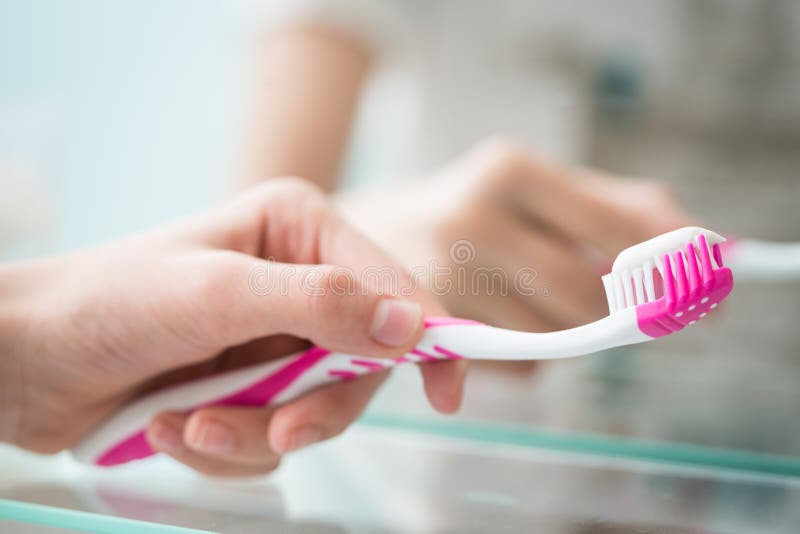 Toothbrush in the hand stock image. Image of young, brush - 91179313