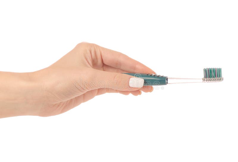 Toothbrush in hand stock image. Image of morning, color - 108345157