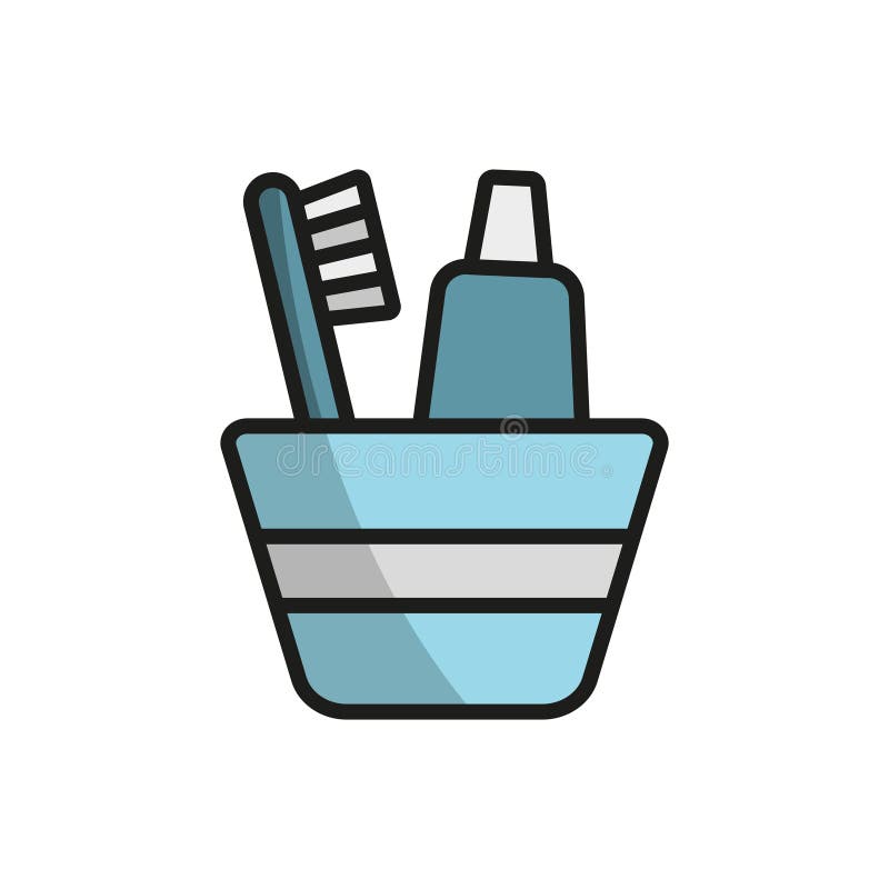 Toothbrush Holder Icon Vector Basic Design Simple and Modern Stock ...