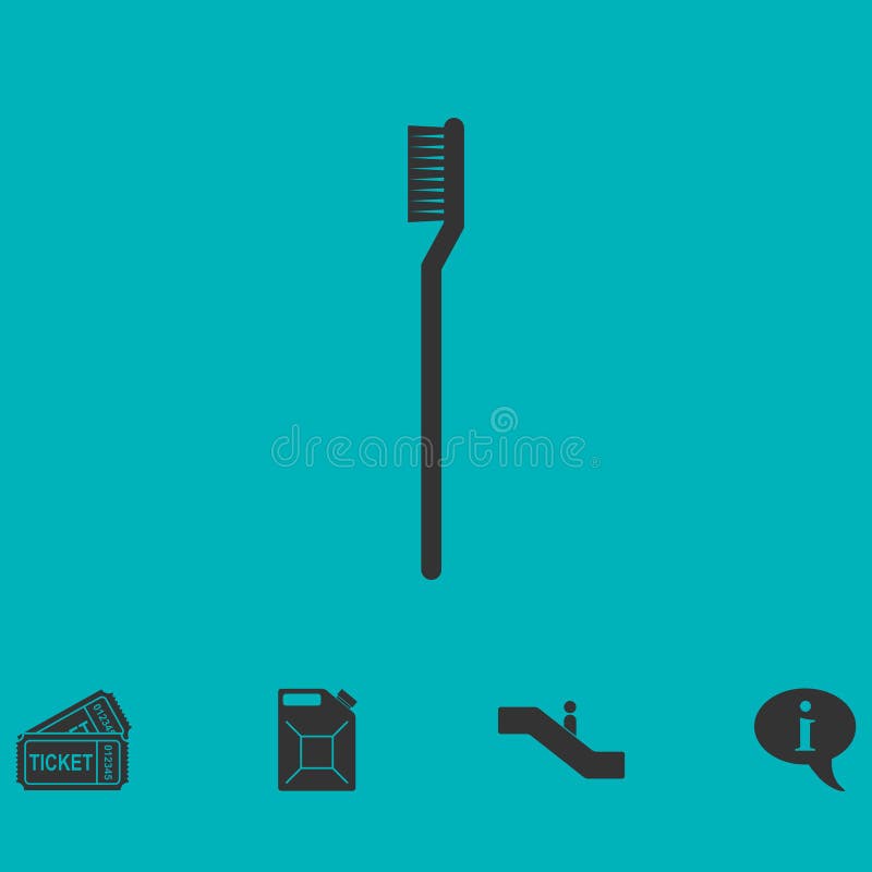Toothbrush icon flat stock vector. Illustration of dent - 137847009