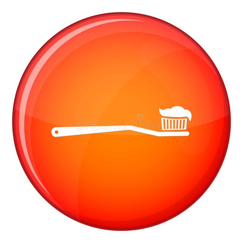 Toothbrush Icon, Flat Style Stock Vector - Illustration of bristle ...