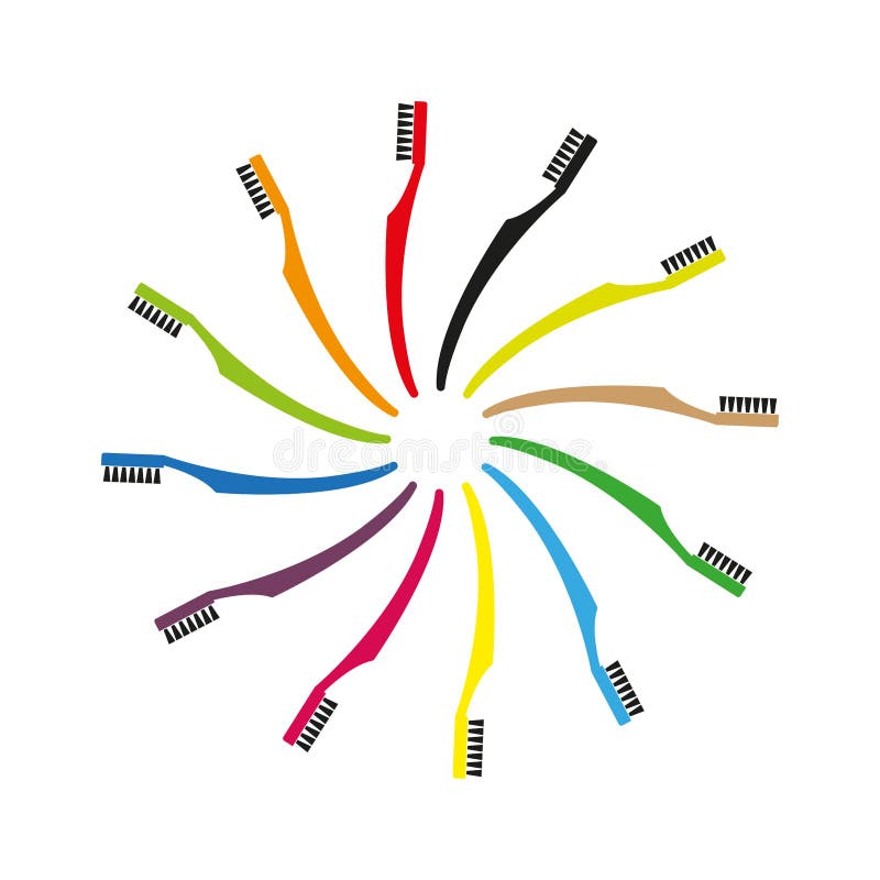 Toothbrush Set. Simple Flat Vector Illustration. Stock Vector ...