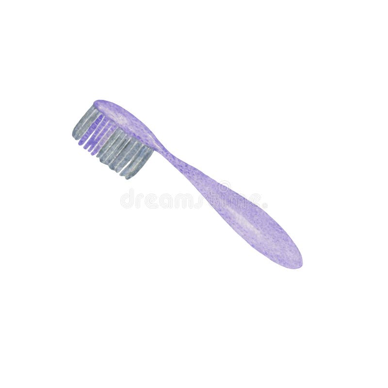 A Toothbrush Isolated Object, Simple Watercolor Pattern, Hygienic ...