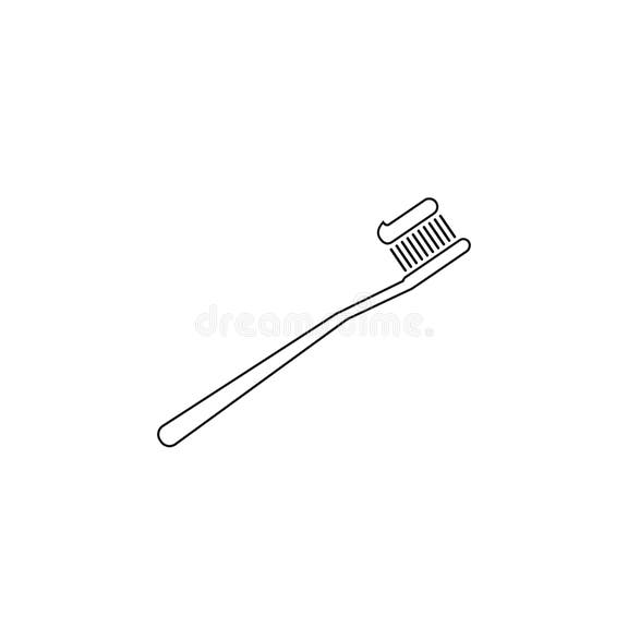 Toothbrush Line Icon on White, Vector Illustration Stock Vector ...