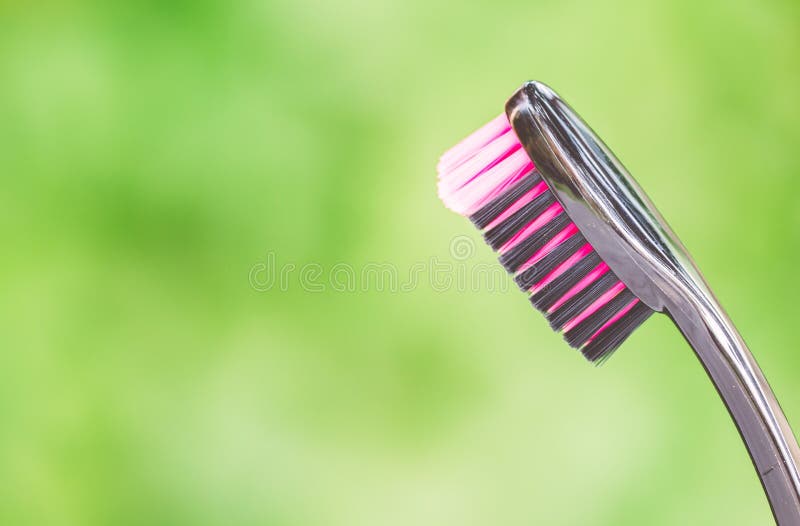 Toothbrush Over Green Nature Background Stock Photo - Image of health ...