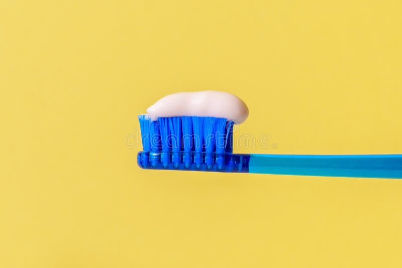 Toothbrush Paste on Toothbrush Close Up. Applying Toothpaste To the ...