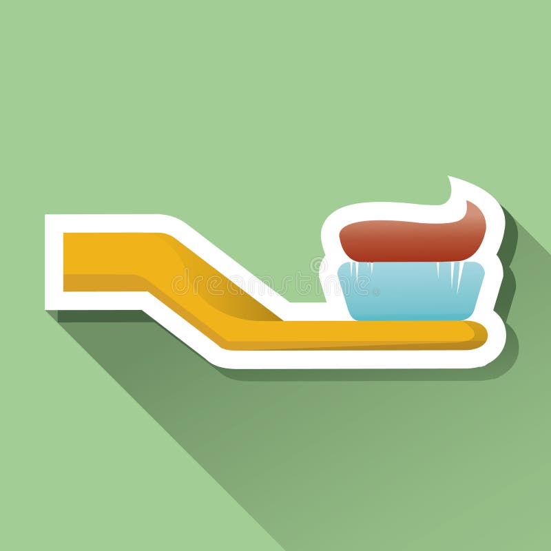 Toothbrush with Paste Label. Vector Illustration Decorative Design ...