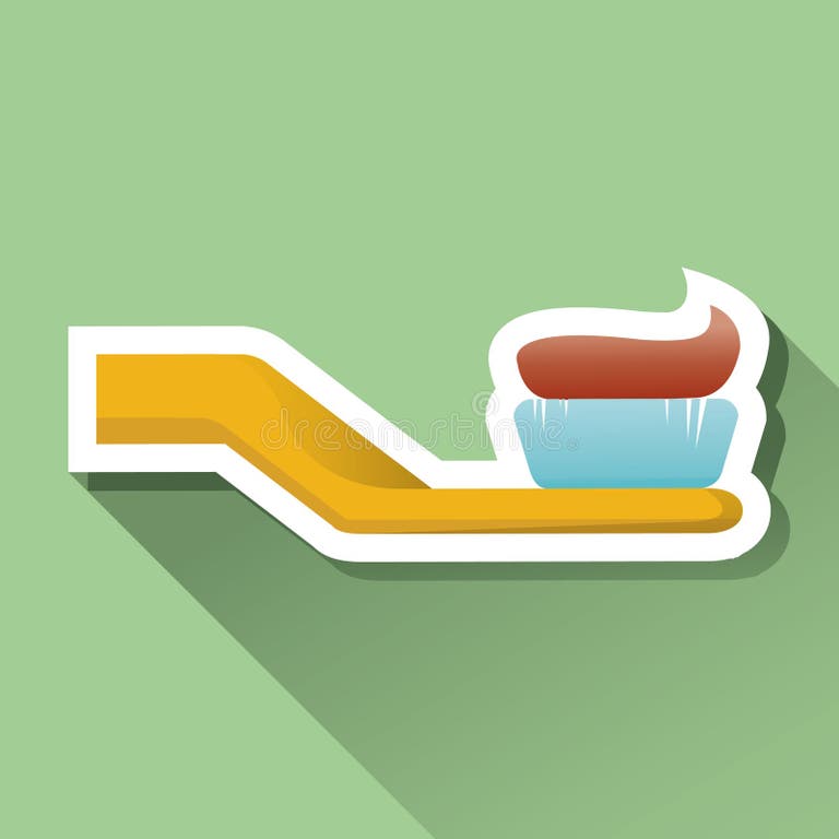 Toothbrush with Paste Label. Vector Illustration Decorative Design ...