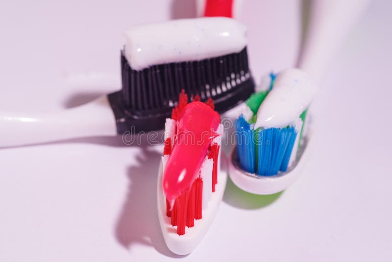 Toothbrush and Paste for Teeth. Stock Photo - Image of black, teeth ...