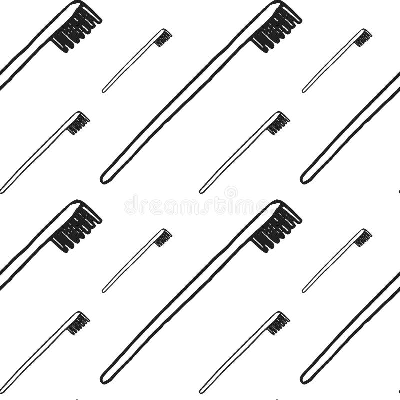 Toothbrush Seamless Pattern Isolated on White Background Stock Vector ...