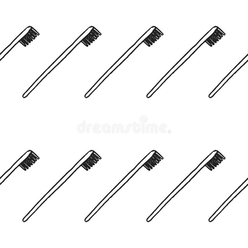 Toothbrush Seamless Pattern Isolated on White Background Stock Vector ...