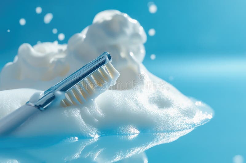 A Toothbrush Sits Atop a Pile of Soap, Ready for Cleaning Stock Photo ...