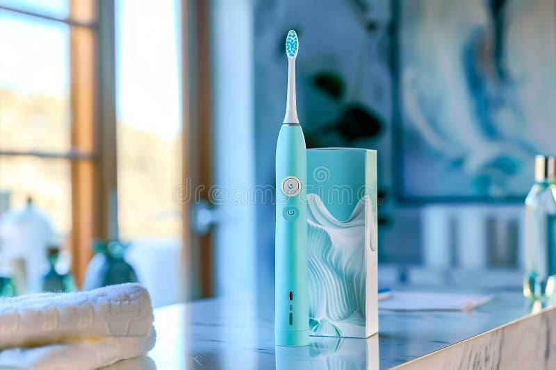Toothbrush Sitting on Top of Counter Next To Tube of Toothpaste. AI ...