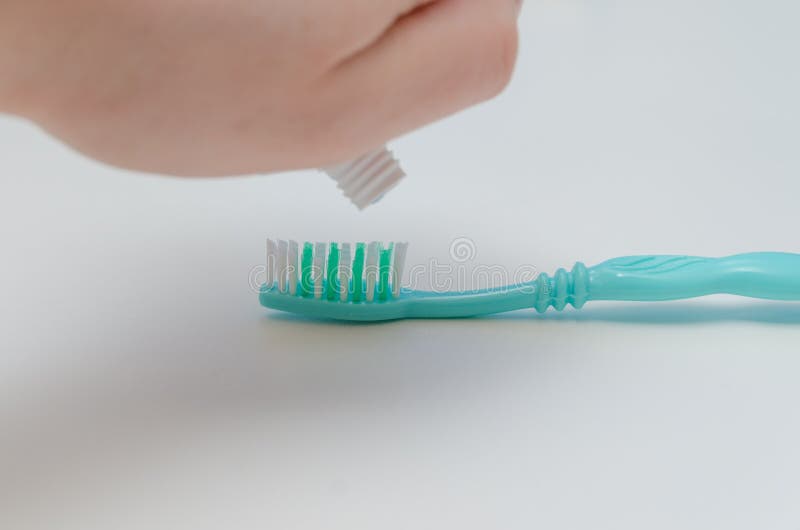 On the Toothbrush Smear Toothpaste Stock Photo - Image of mouth, color ...