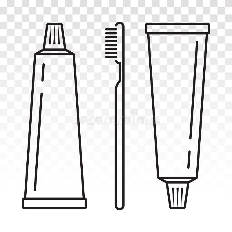 Toothbrush / Tooth Brush and Toothpaste Line Art Vector Icon for Apps ...