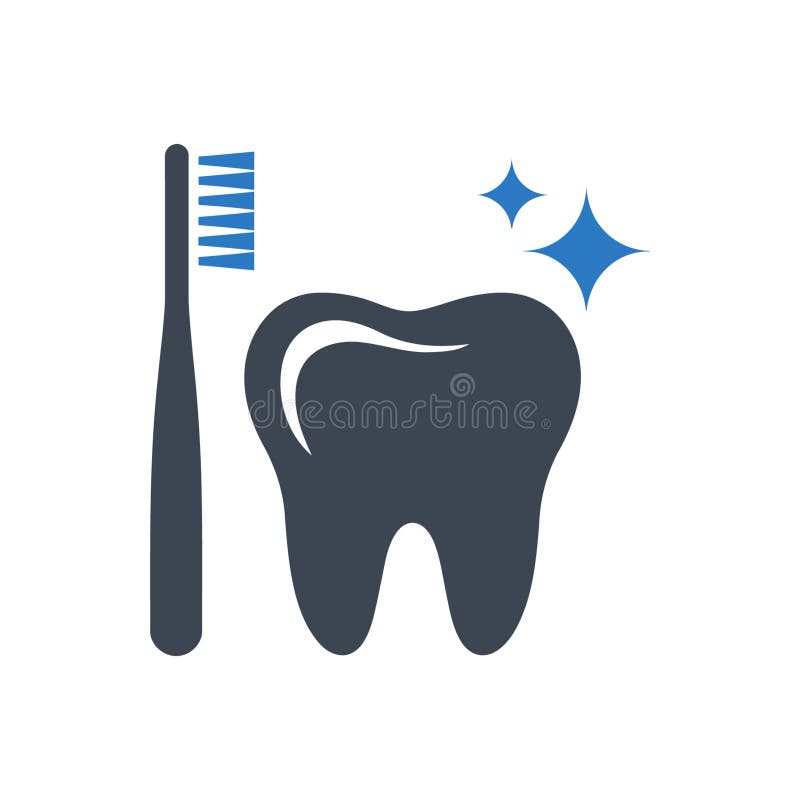 Toothbrush with Tooth Icon stock vector. Illustration of tooth - 361691107