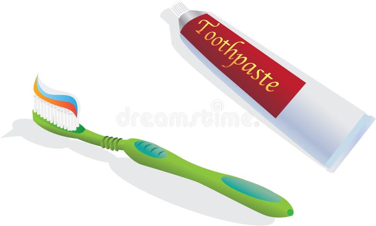Toothbrush and toothpaste stock illustration. Illustration of lifestyle ...