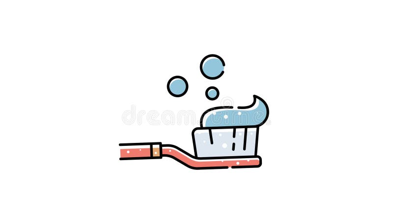 Toothbrush with Toothpaste and Bubbles Animation Design Stock Video ...